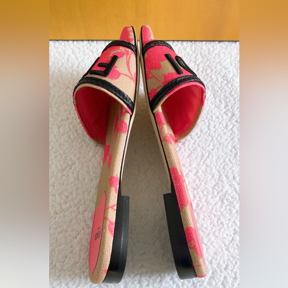 Fendi | Shoes | Authentic Fendi Womens Signature Canvas Slide Sandal ...